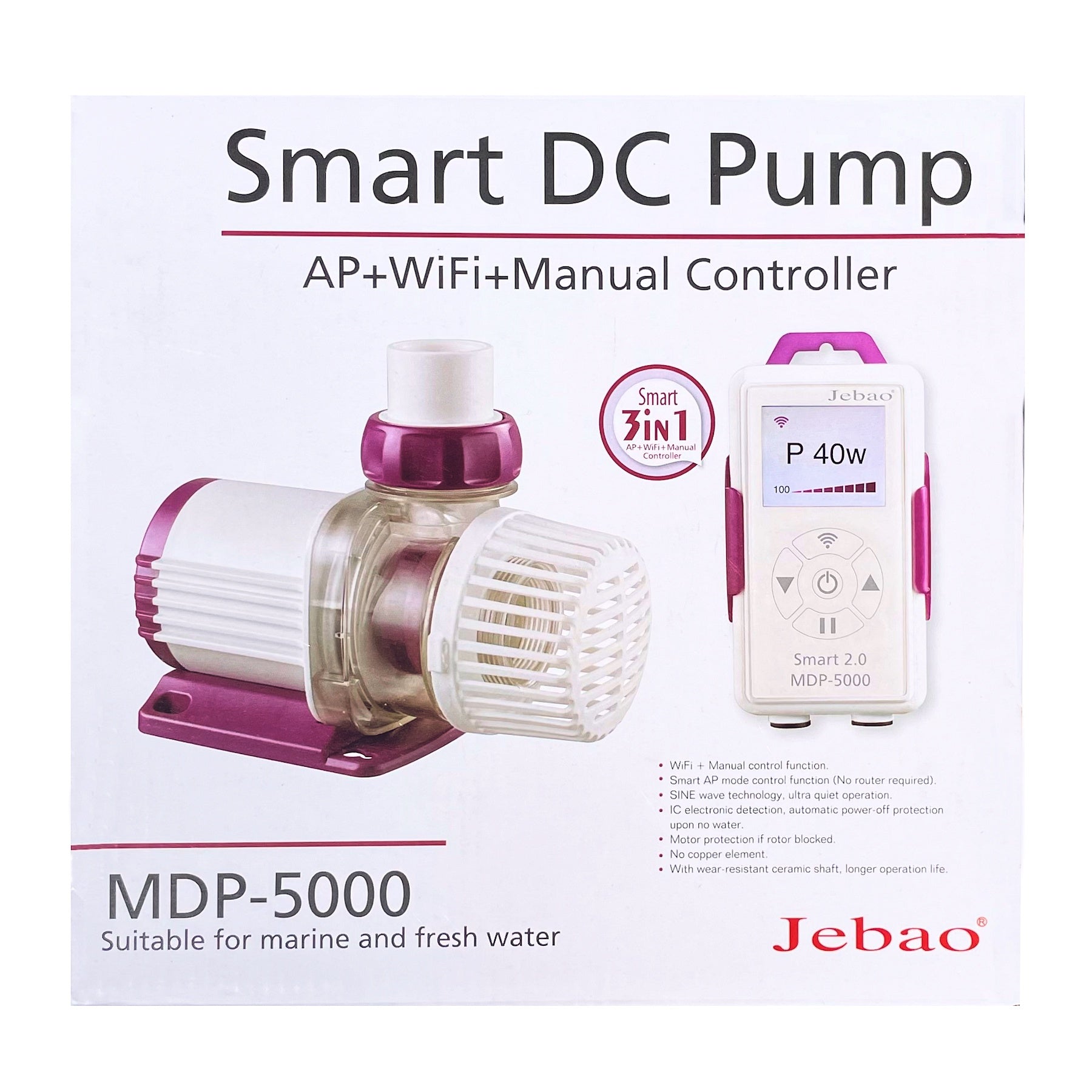 Jebao Smart DC Pump MDP5000 (WIFI & Manual Controller) – Essex Marine Aquatics